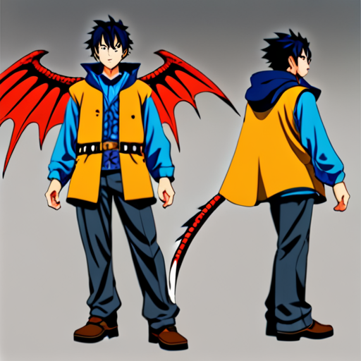 anime character with dragon wing