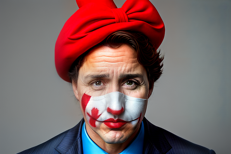 Justin Trudeau clown costume Canada flag
