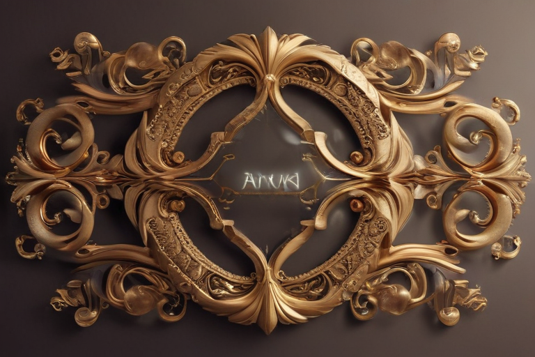 Intricate Golden Ornamental Design Featuring Elegant Swirls and Floral ...
