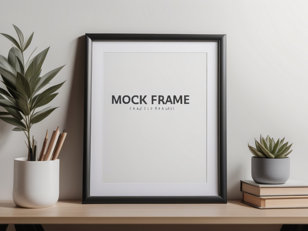 Elegant Display of a Mock Frame with Stylish Decorative Elements
