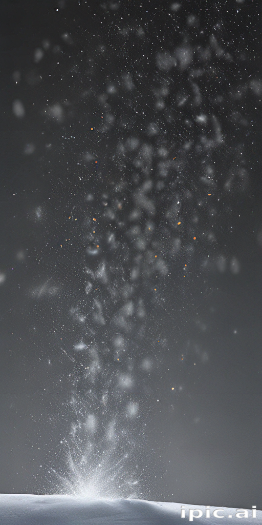 Captivating Moment of Snowflakes Dancing in the Air During Winter