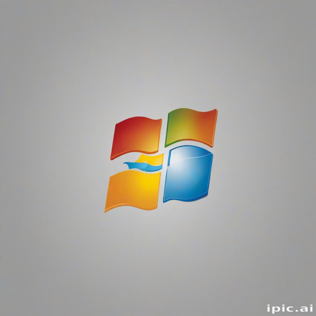 Classic Windows Logo on a Soft Grey Background with Iconic Colors