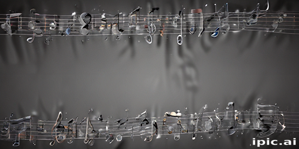Whimsical Musical Notes Dance Across a Dark Background in Harmony