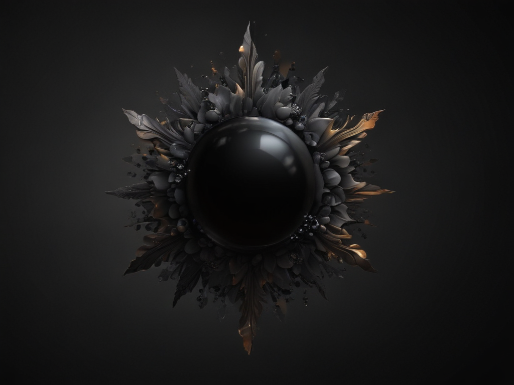 Intricate Design Featuring a Glossy Black Center Surrounded by Dark ...