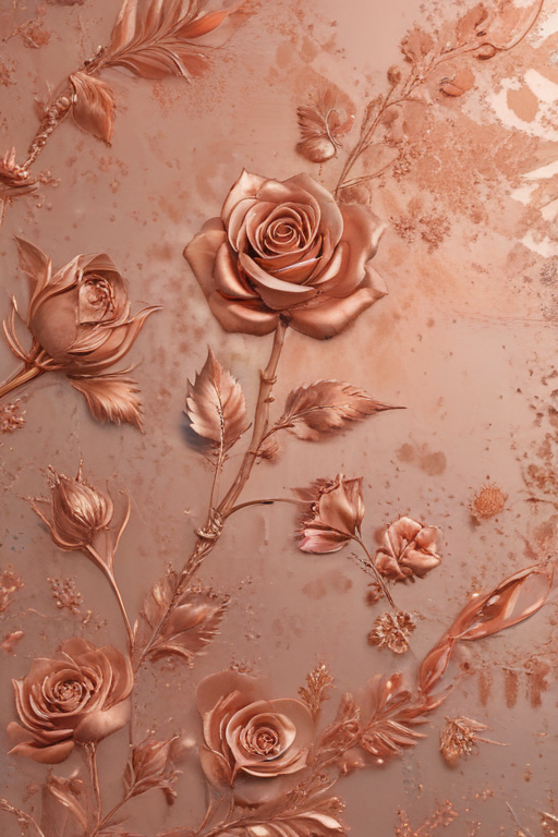 Elegant Copper Roses on a Textured Background: A Touch of Nature's Beauty