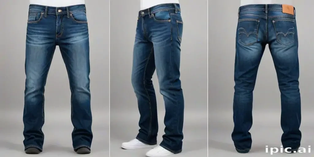 Stylish and Modern Denim Jeans Displayed from Multiple Angles for ...