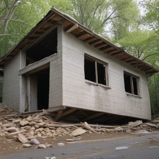 collapsed house