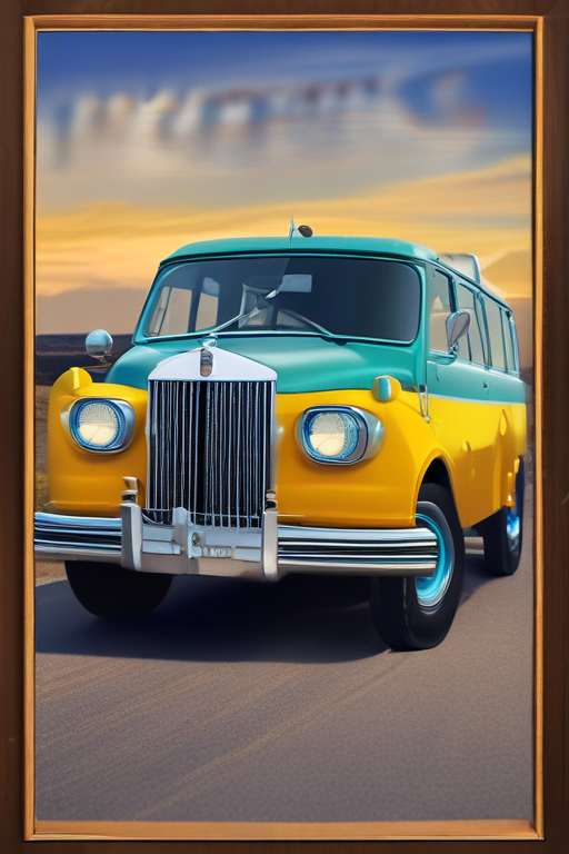 profile picture of the partridge family bus combined with a Rolls Royce