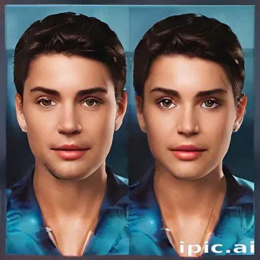 Side-by-Side Comparison of a Male and Female Portrait in Digital Art