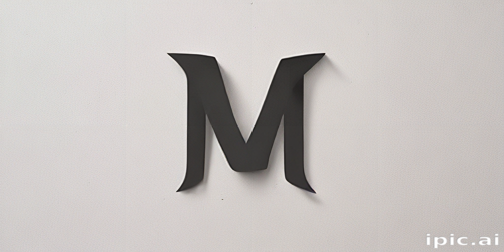 Stylized Black Letter M Against a Clean White Background Design