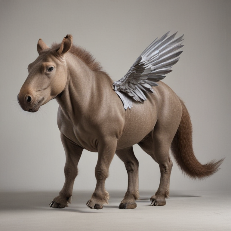 a fictitious animal, with the body and legs of a hippopotamus, the head ...