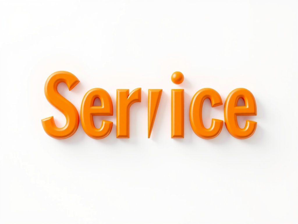 Creative Design Featuring the Word 'Service' in Bold Orange Letters