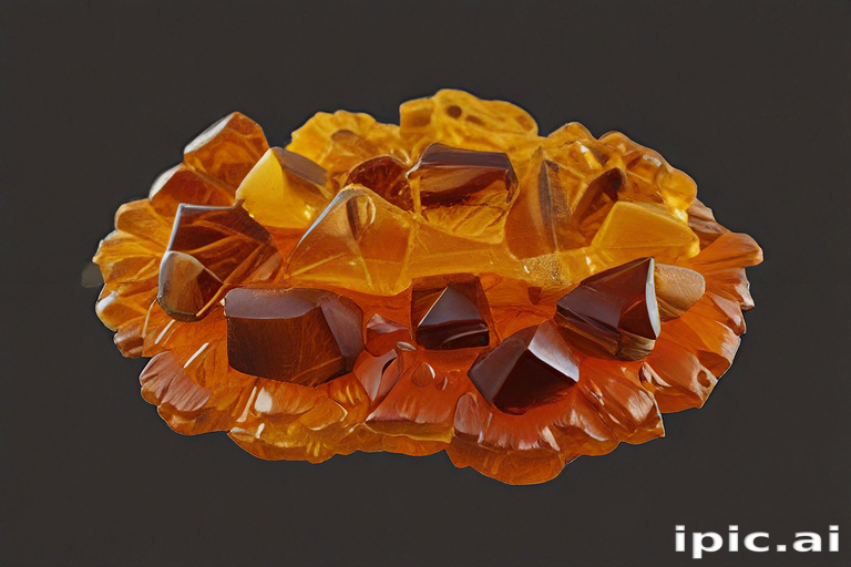 Beautifully Arranged Collection of Various Amber Crystal Shapes and Colors
