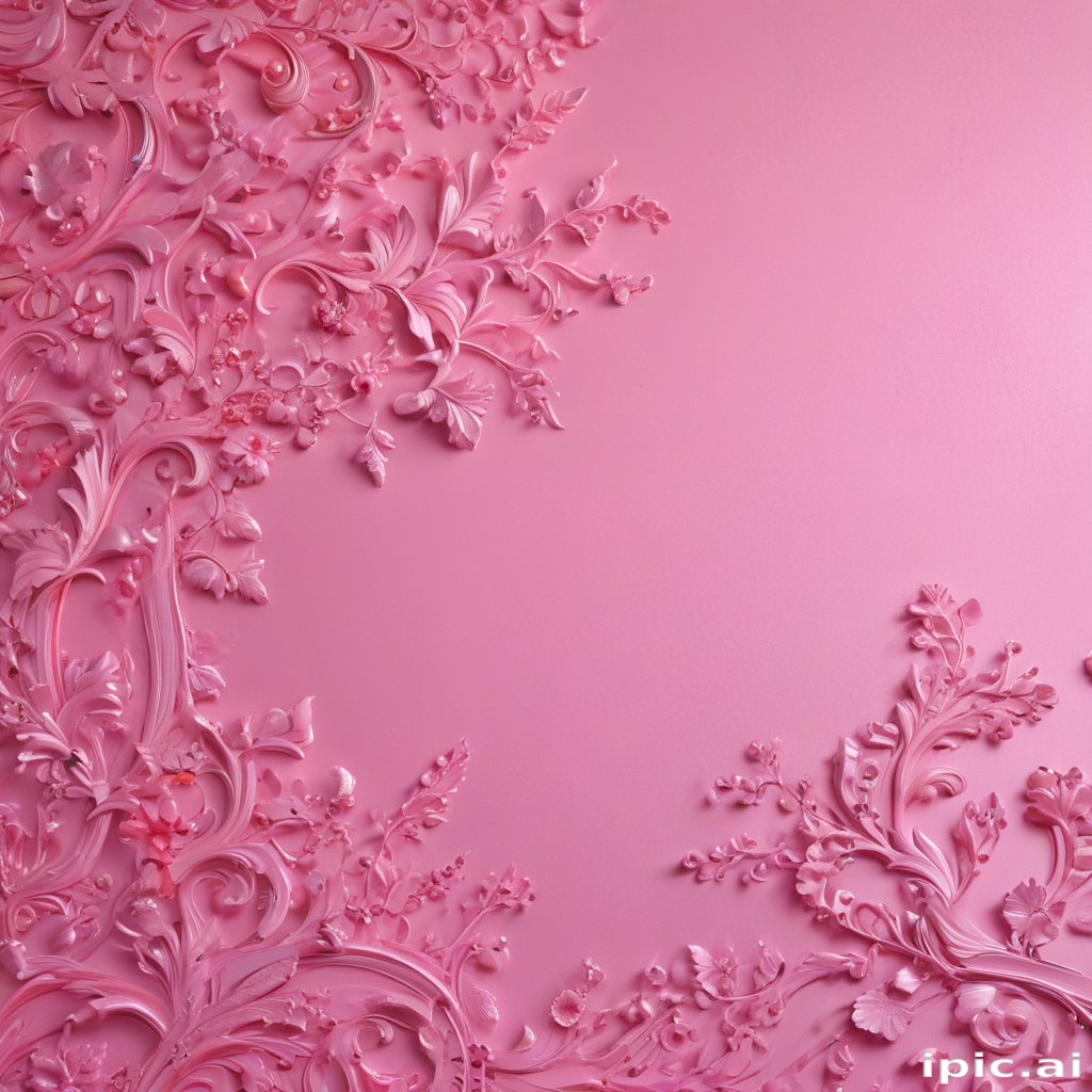 Elegant Pink Floral Relief Design with Intricate Details and Textures