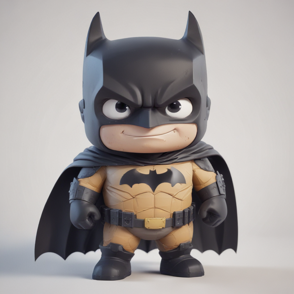 Kawaii low poly batman character, 3d isometric render, white background ...