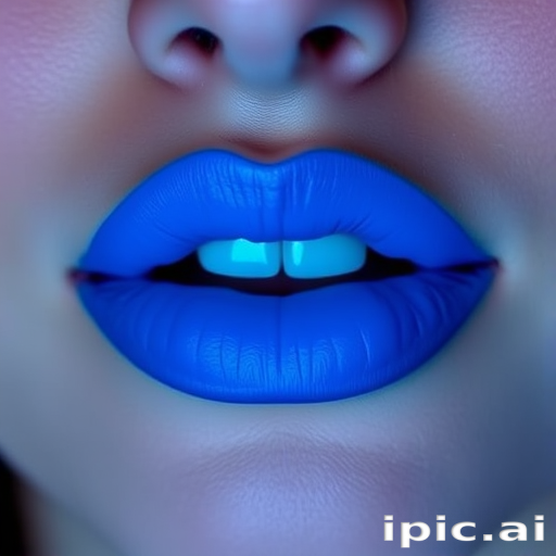 Vibrant Blue Lips Highlighting Bold Makeup and Artistic Expression in ...