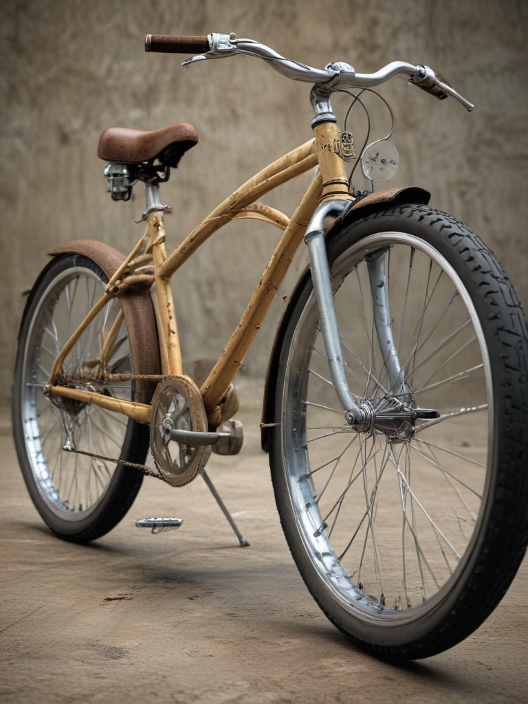 Stylish Vintage Bicycle with Unique Wooden Frame and Classic Design ...