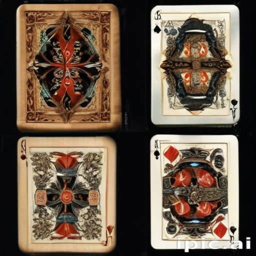 Intricate Designs of Four Unique Playing Cards with Artistic Flair