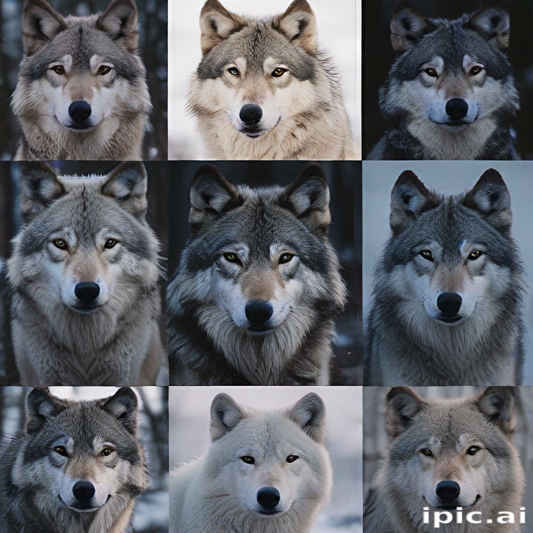 Stunning Collage of Wolves Featuring Diverse Expressions and Majestic ...