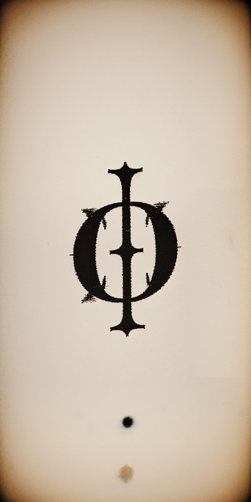 Intriguing Abstract Symbol with Circular and Linear Elements on Display