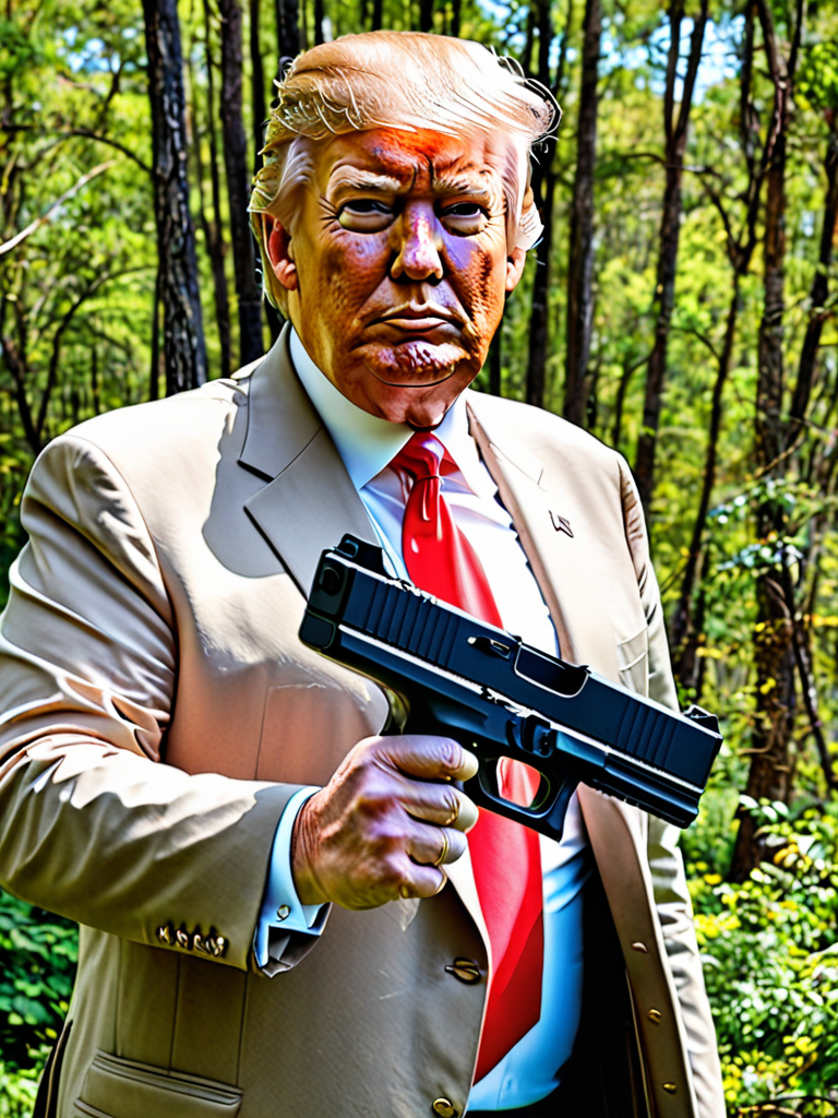 Donald Trump with a glock