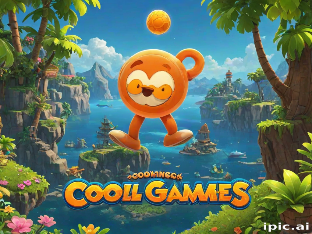 Playful Cartoon Character Leaps Through Vibrant Island Adventure in ...