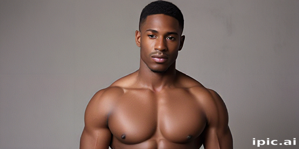Confident Young Man Posing with Strong Build and Smooth Skin