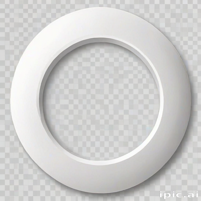 Minimalistic White Circular Frame with Transparent Background for ...