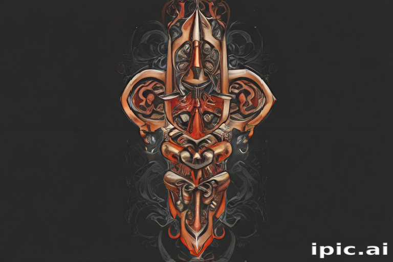 Intricate Artistic Design Featuring a Unique Cross with Ornate Patterns
