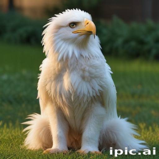 A Majestic White Eagle Sitting Gracefully in a Lush Green Meadow.