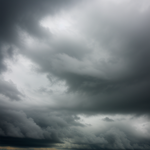 Dramatic Overcast Sky Filled with Dark Clouds and Impending Rainstorm.