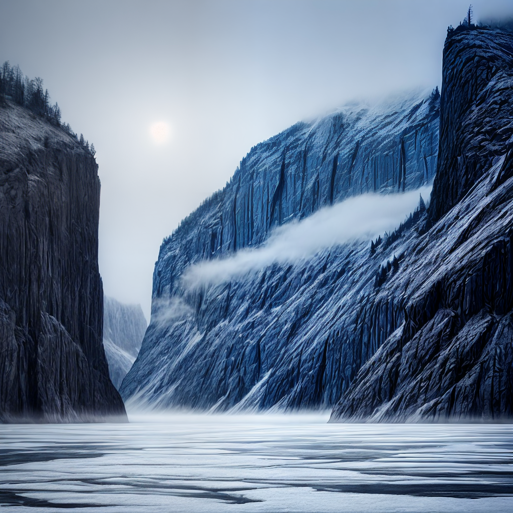 nightmare Nightmares under fog and darkness with ice ice bridges above ...