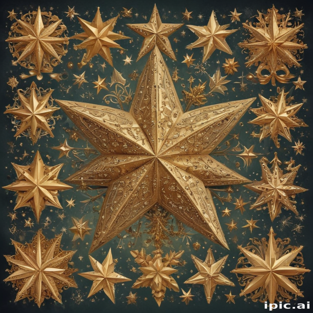 An Enchanting Collection of Intricate Golden Stars Against a Dark ...