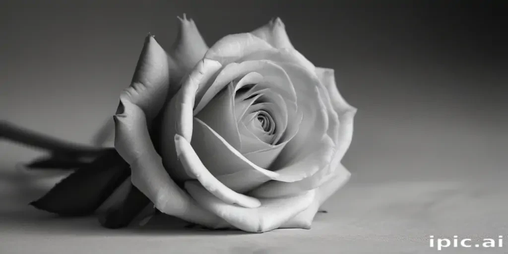 A Beautiful Black and White Rose Captured in Stunning Detail and Elegance.