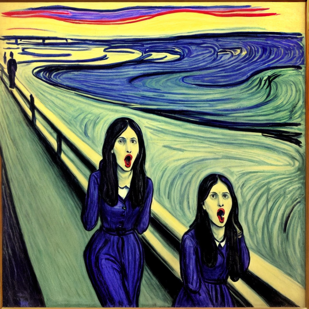 Framed picture of the scream by Edvard Munch