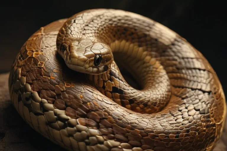 Intricate Patterns of a Beautifully Coiled Snake in Natural Habitat