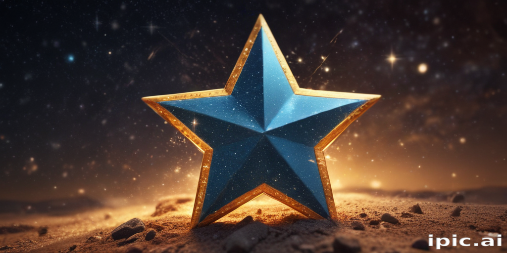 A Glimmering Star Shining Brightly in a Cosmic Desert Landscape