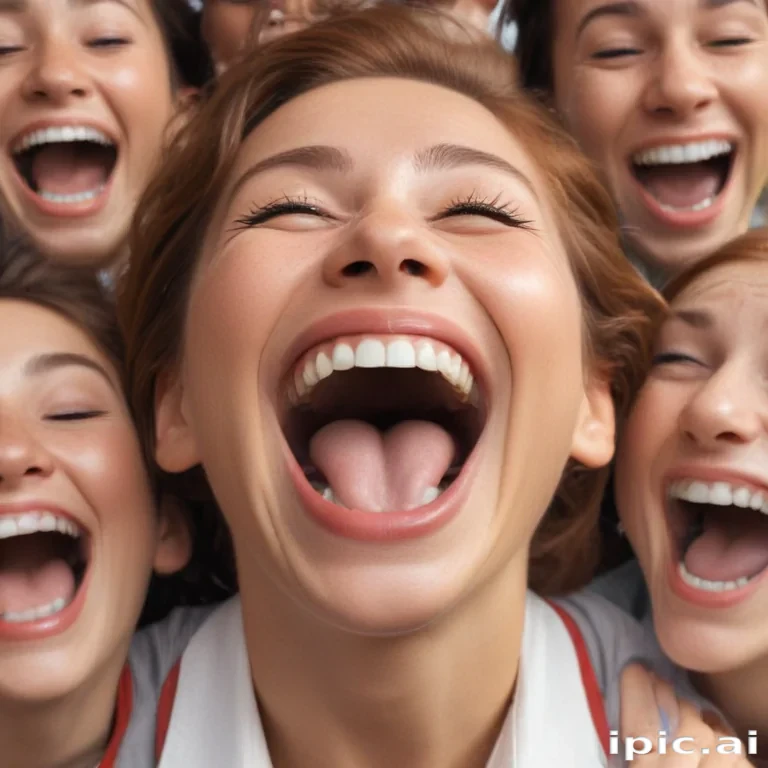 Joyful Group of Friends Sharing Laughter and Happiness Together Outdoors