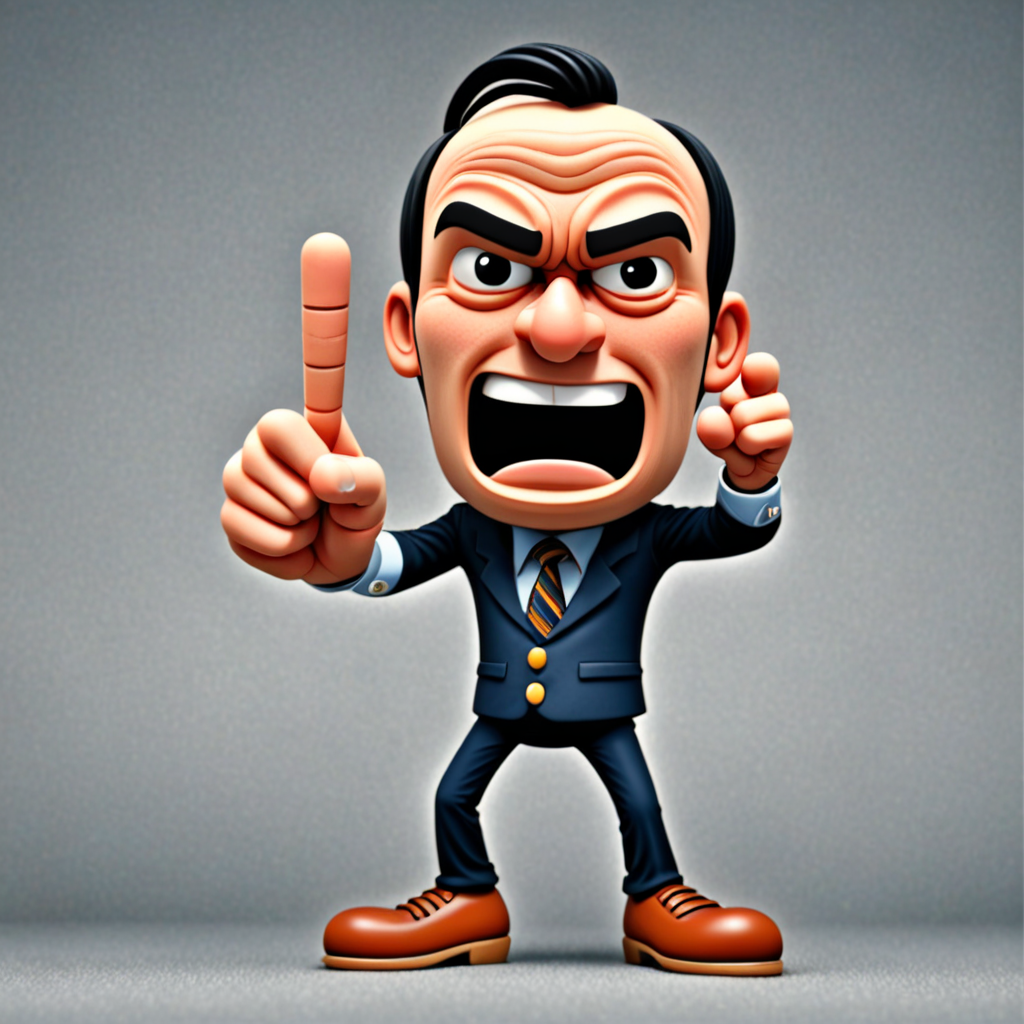 cartoon character who is giving the middle finger