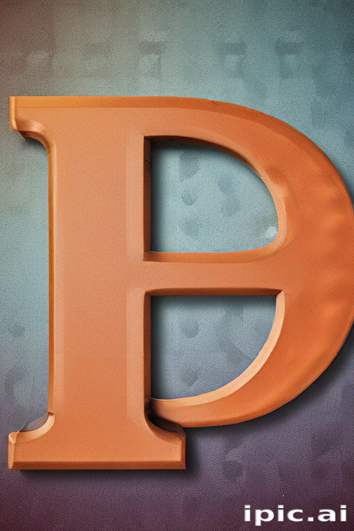 Stylized Letter P in a Vibrant Orange Color Against a Textured Background