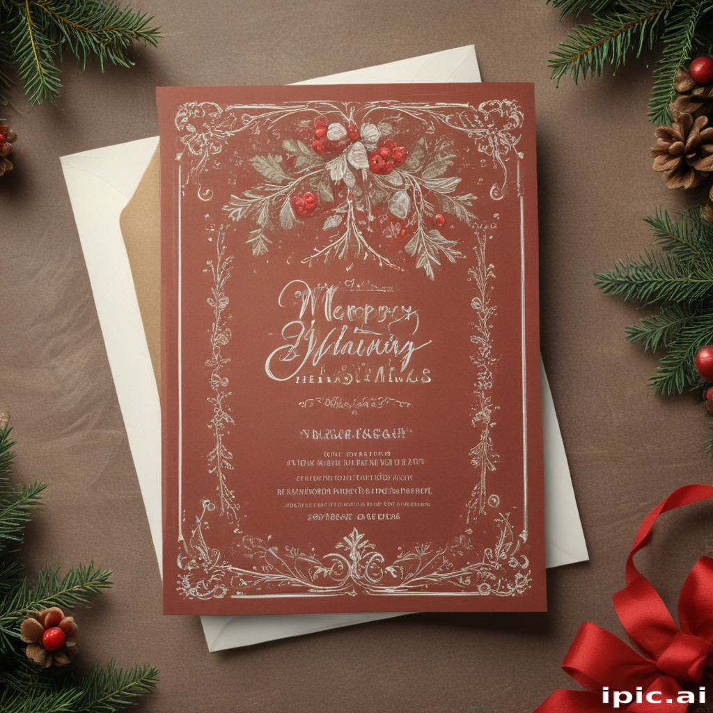 Elegant Holiday Card Featuring Festive Decorations and Warm Wishes for ...