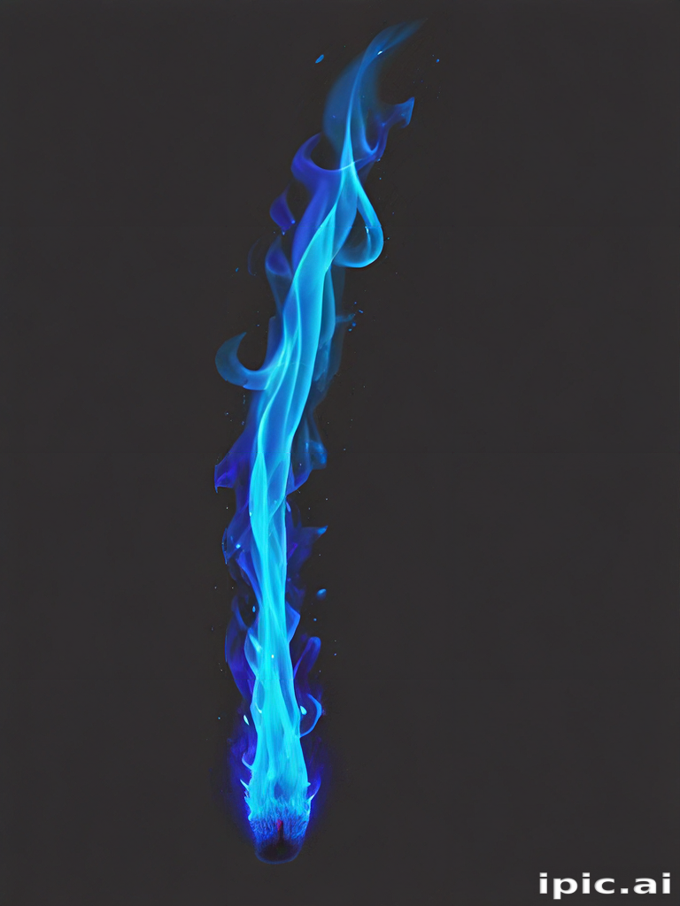 Vibrant Blue Flame Dancing Gracefully Against a Dark Background