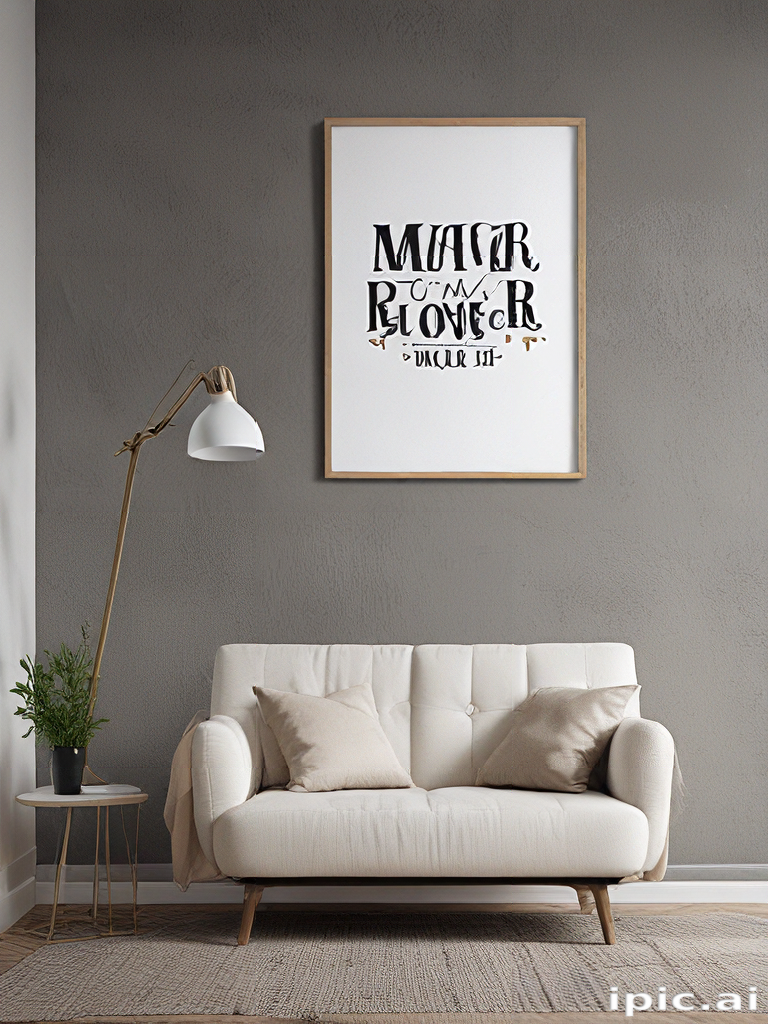 Charming Living Room Decor Featuring Inspirational Quote Artwork on Wall