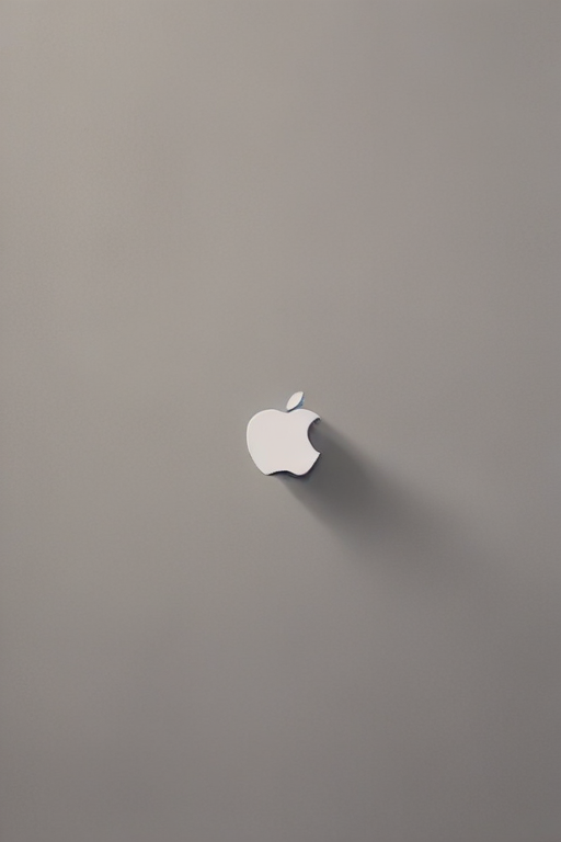 Minimalist Apple Logo on a Soft Gray Background with Subtle Shadow