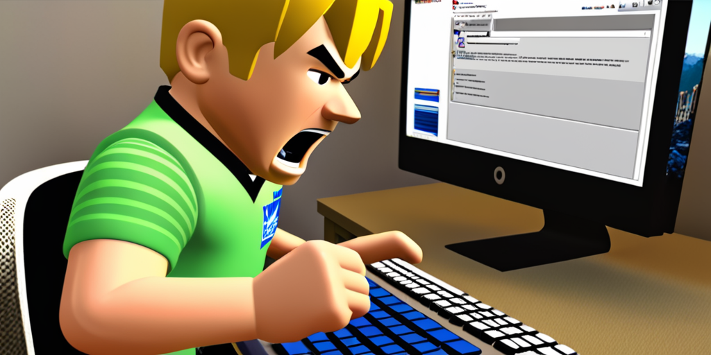 angry british person on roblox yelling at computer