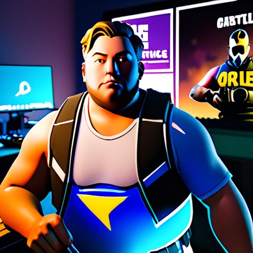 fat fortnite gamer gaming in his room