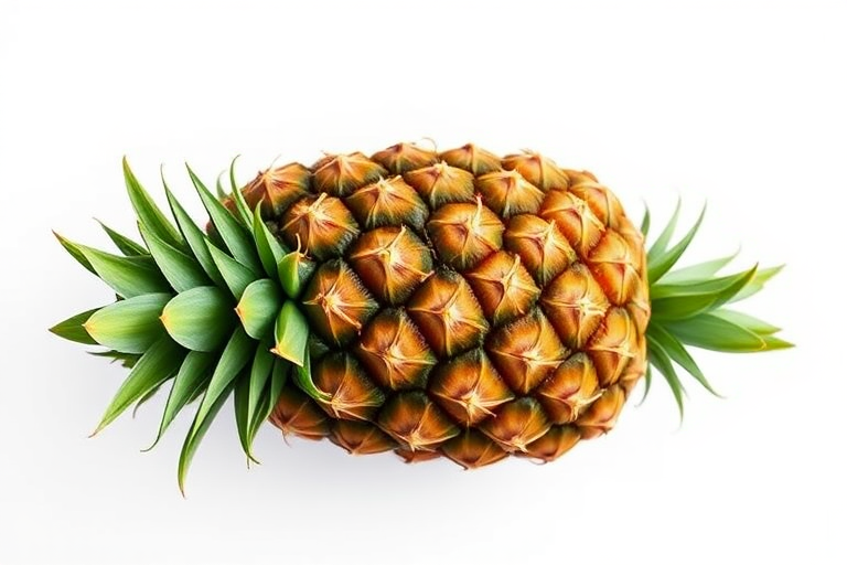 A Fresh and Vibrant Pineapple with Lush Green Leaves on Top.