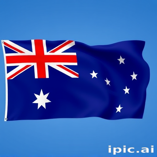 National Flag of Australia with Union Jack and Southern Cross Stars
