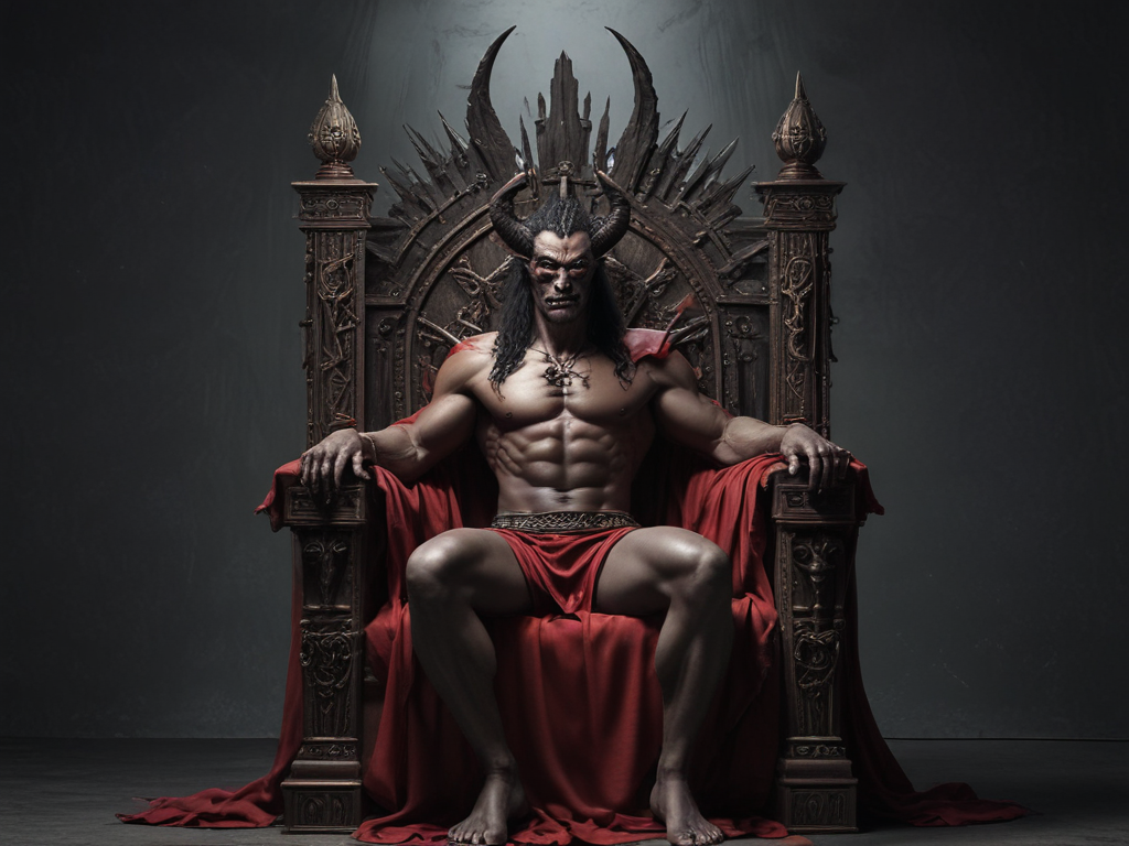 satan sitting on a throne