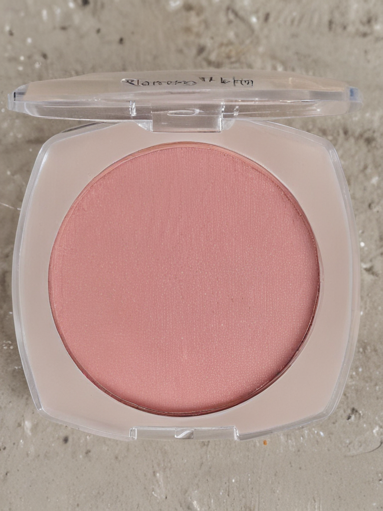 Soft Pink Blush Powder in Clear Compact for a Natural Glow